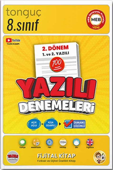 8 Sınıf Yazılı Denemeleri 2 Dönem 1 ve 2 Yazılı Tonguç Akademi
