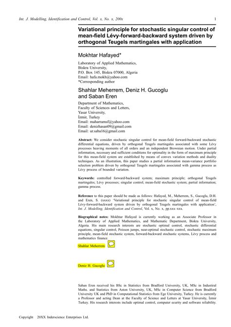 pdf variational principle for stochastic singular control of mean field lévy forward backward