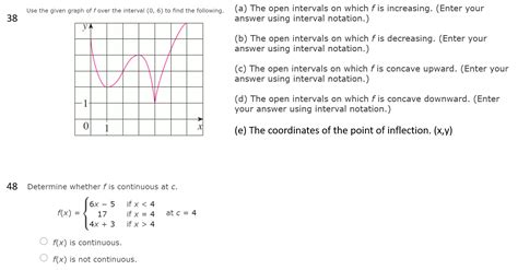 solved use the given graph of f over the interval 0 6 to