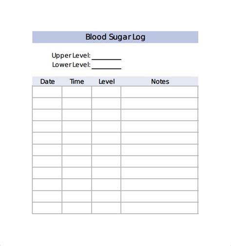Free Printable Blood Sugar Log Sheets
