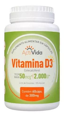 Vitamina D3 2000 UI Colecalciferol C 60 Capsules MercadoLibre