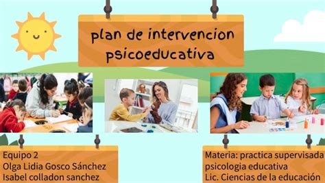 Presentaci N Plan De Intervenci N Psicoeducativa