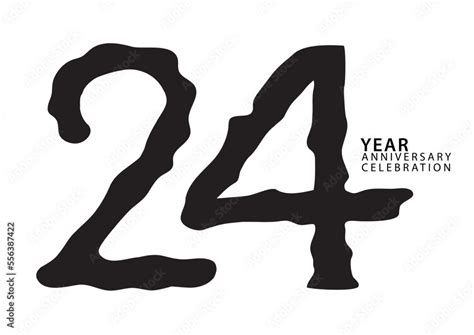 24 Year Anniversary Celebration Black Color Logotype Vector 24 Number
