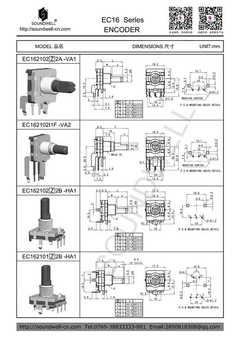 Ec16 Rotary Encoder Knob Rotary Encoder Ec16 Rotary Encoder Data Sheet