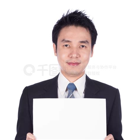 商人拿着一张白纸上孤立的白色背景人像图片免费下载 jpg格式 3559像素 编号41961280 千图网