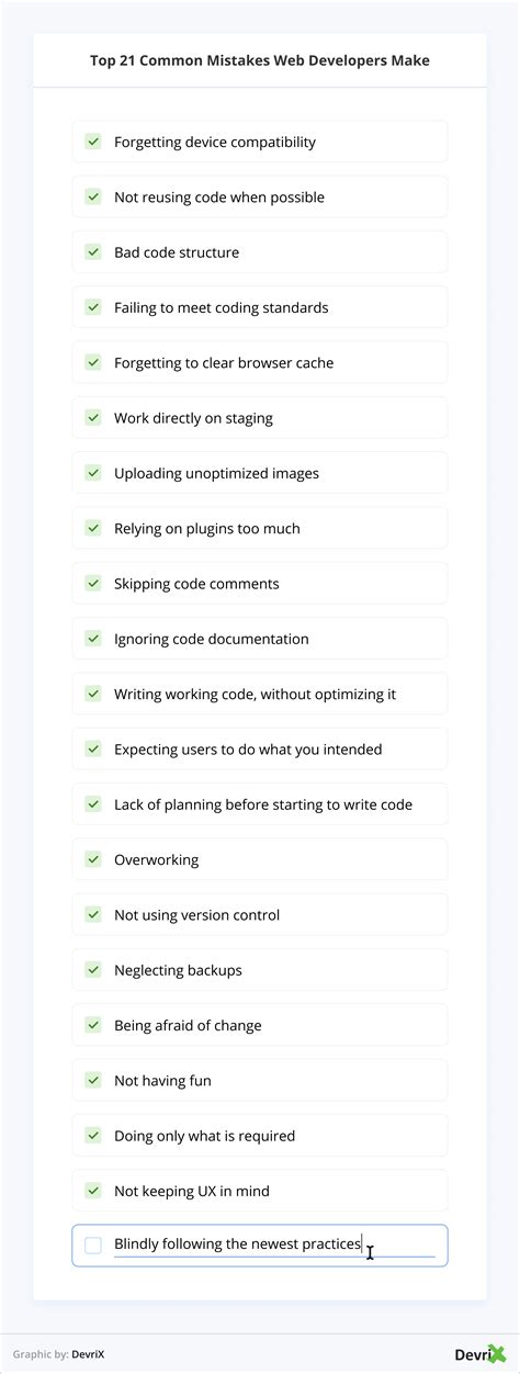 top 21 common mistakes web developers make devrix