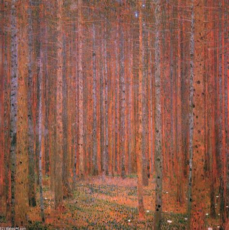Gravura De Qualidade De Museu Fir Forest I 1901 Por Gustav Klimt