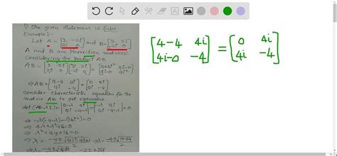 solved let a and b be hermitian matrices answer true or false for each of the statements that