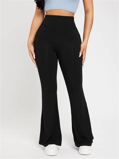 SHEIN PETITE High Waist Flare Leg Pants