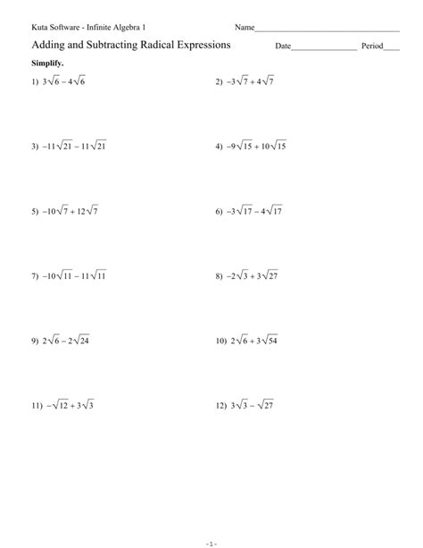 adding subtracting radical expressions