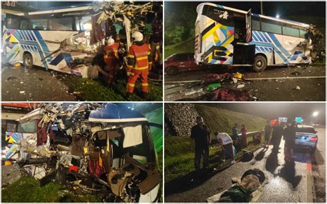 Dua Maut Tiga Parah Dalam Kemalangan Babitkan Bas Dan Kereta