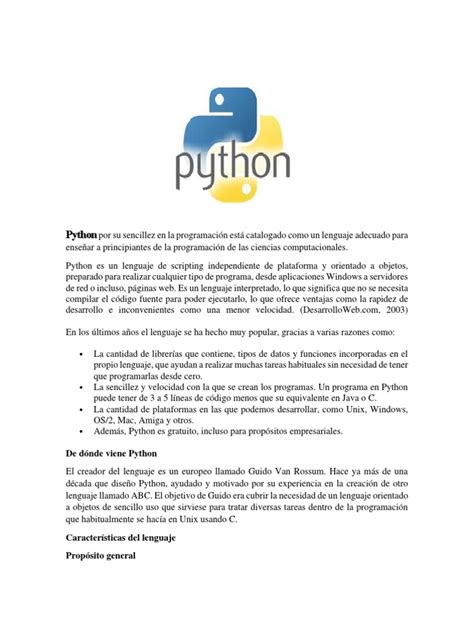 1 conceptos python pdf lenguaje de programación python lenguaje de programación