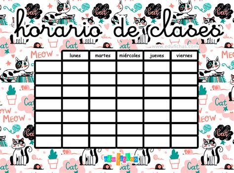 Horarios Para Imprimir Plantillas De Horario De Clases GRATIS 21 22