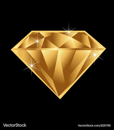 Gold Diamond Royalty Free Vector Image VectorStock