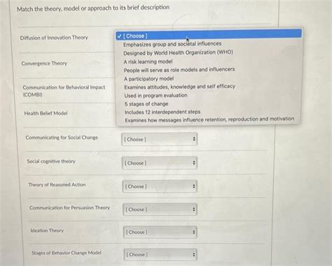 Match The Theory Model Or Approach To Its Brief Chegg