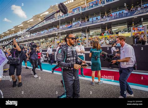 The Famous Lewis Hamilton At Formula 1 Grand Prix Abu Dhabi Final 2021