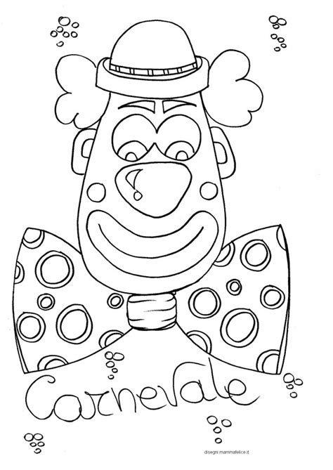 Disegno Da Colorare Sul Carnevale Faccia Da Pagliaccio Disegni