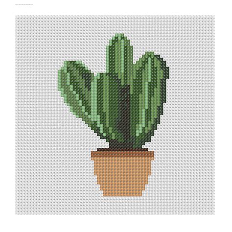 Cactus Cross Stitch Chart Xstitch Plant Cross Stitch Pattern Etsy