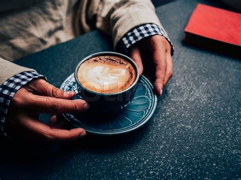 Close Up Woman Hands Holding Coffee Stock Image Colourbox