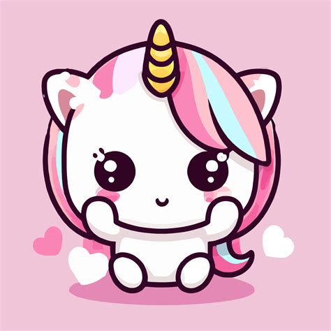 Cute Unicorn Illustration Unicorn Kawaii Chibi Vector Drawing Style Unicorn Cartoon 17047824