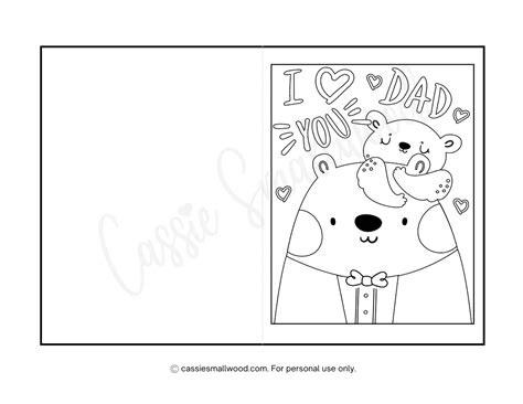 Cute Free Printable Father S Day Cards To Color Cassie Smallwood
