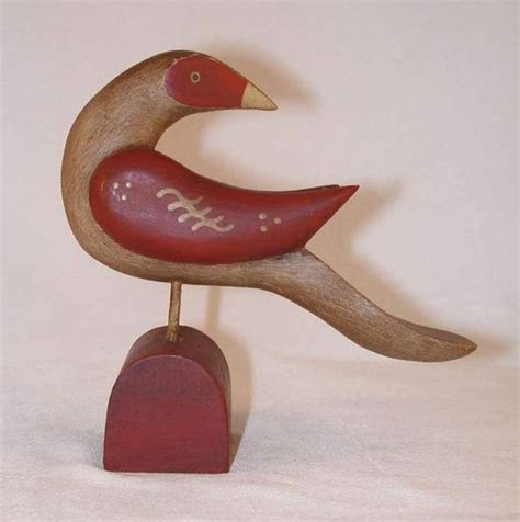 1983 Carved And Painted Wood Pennsylvania Dutch Folk Art Distelfink