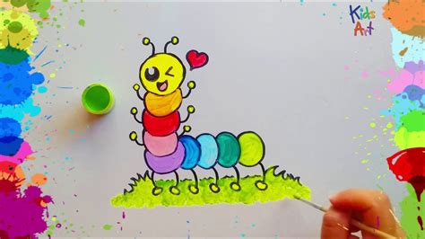Aprende Los Colores Y Como Dibujar Una Oruga Kawaii Facil Paso A Paso