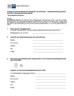 Ausfüllbar Online wuppertal ihk24 Antrag auf Umschreibung der Erlaubnis