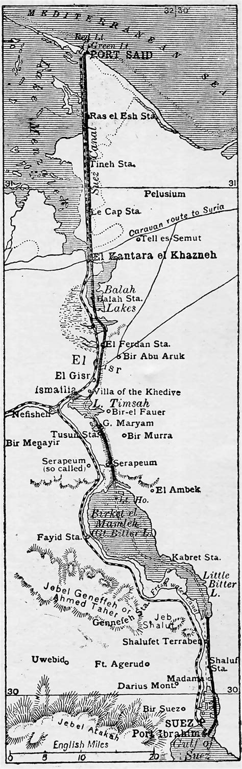 Map Of Suez Canal 1906