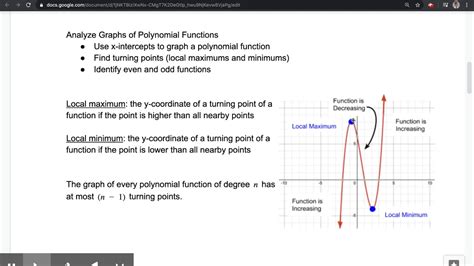 a2 04 08 vd 03 analyze graphs of polynomial functions local max and min youtube