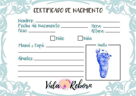 Descarga tu Certificado de Nacimiento para Bebé Reborn Gratis