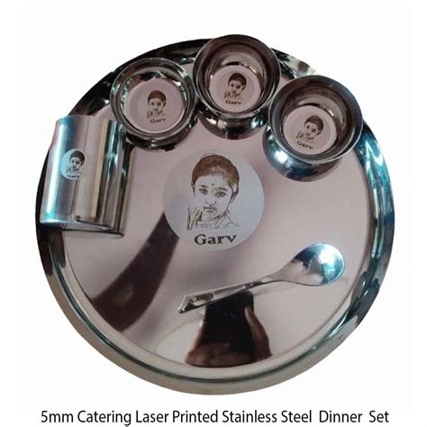 Mm Laser Printed Stainless Steel Dinner Set At Rs Set Ss Dinner