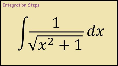 how to integrate 1 sqrt x 2 1 youtube