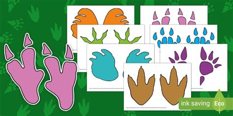Dinosaur Footprints Display Cut Outs Teacher Made Twinkl
