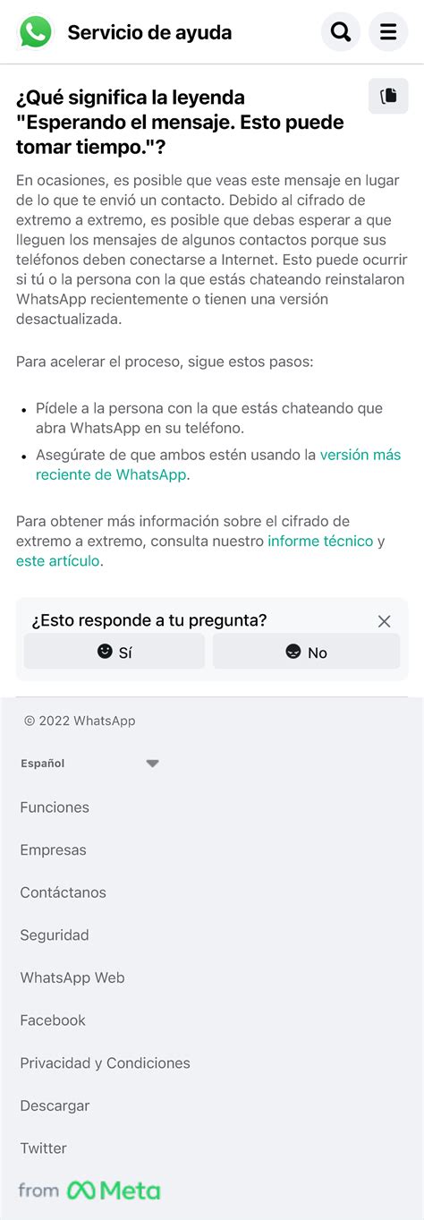 Qué significa la leyenda Esperando el mensaje Esto puede tomar tiempo