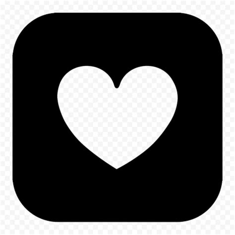 HD Black Large Heart Icon PNG Citypng