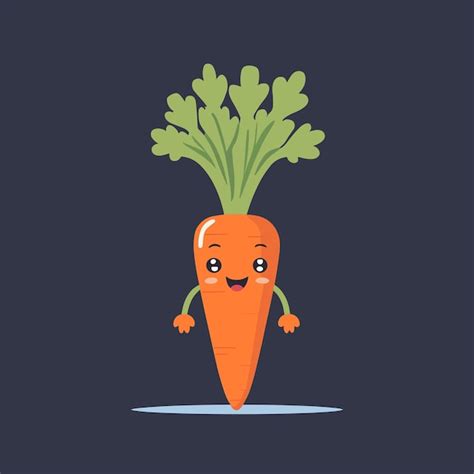 Premium Vector Cute Carrot Cartoon Vector Illustration