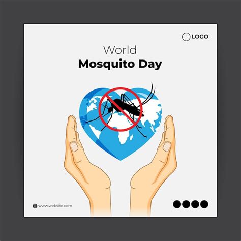 Ilustração vetorial para o dia mundial do mosquito Vetor Premium