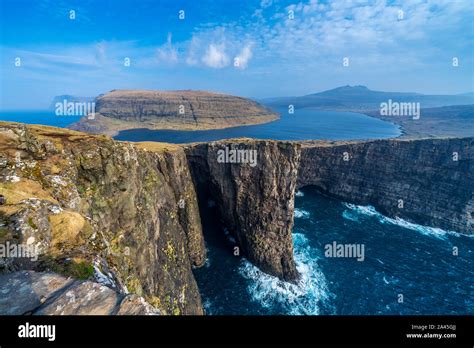 Leitisvatn Or Sorvagsvatn Lake Vagar Faroe Islands Denmark Europe