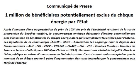 Communiqué de presse du CNAFAL 1 million de bénéficiaires