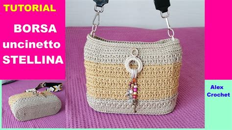 TUTORIAL BORSA FONDO OVALE STELLINA Uncinetto FACILE Alex Crochet YouTube