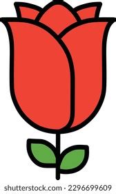 Beautiful Red Rose Flower Vector Illustration Stock Vector Royalty