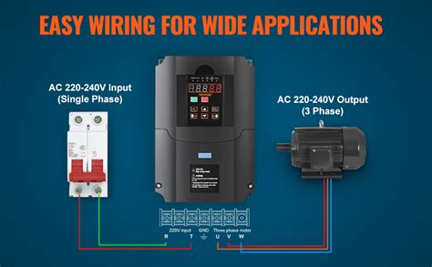 VEVOR Variateur de fréquence 7 5 kW 35 A entrée 1 ou 3 phases sortie