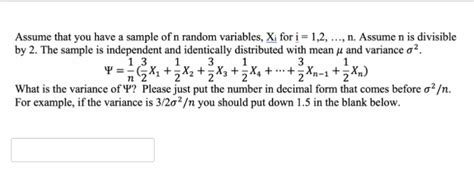 solved assume that you have a sample of n random variables