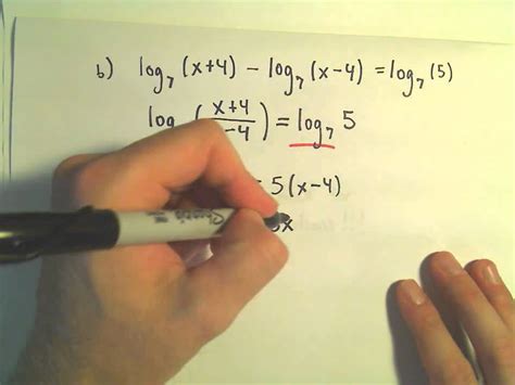 solving logarithmic equations examples