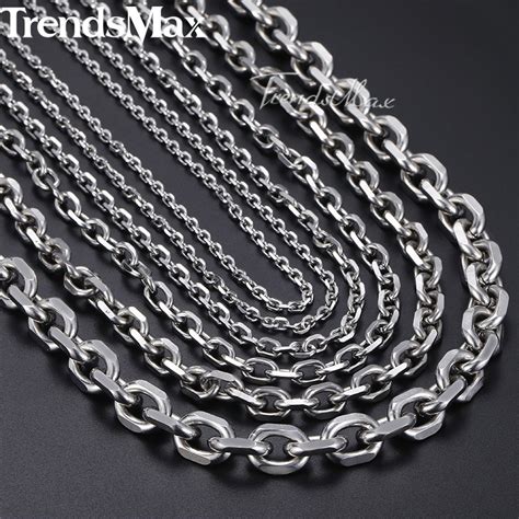 2 5 10 Mm Wide 18 36 Men S Stainless Steel Rolo Link Necklace Chain