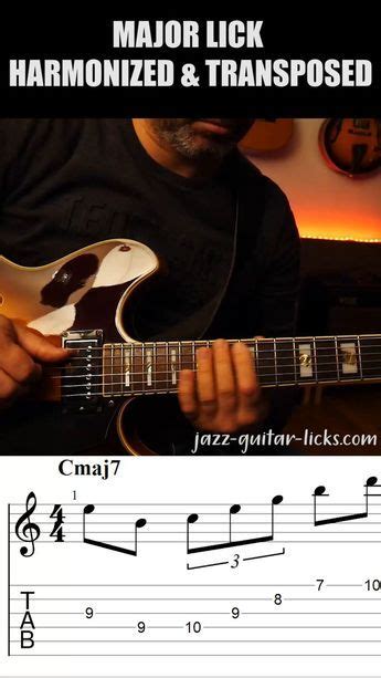 Major Jazz Guitar Licks With Chords Free PDF With Tab In 2024 Jazz