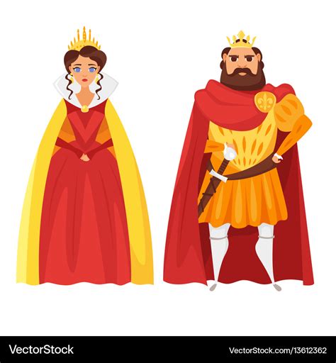 Cartoon Style Of King And Queen Royalty Free Vector Image