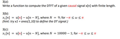 solved 3 a write a function to compute the dtft of a given