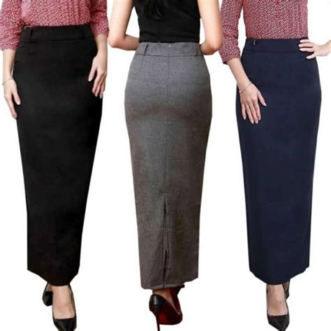 Jual Rok Span Panjang Wanita Brlah Rempel Belakang Rok Formal Wanita